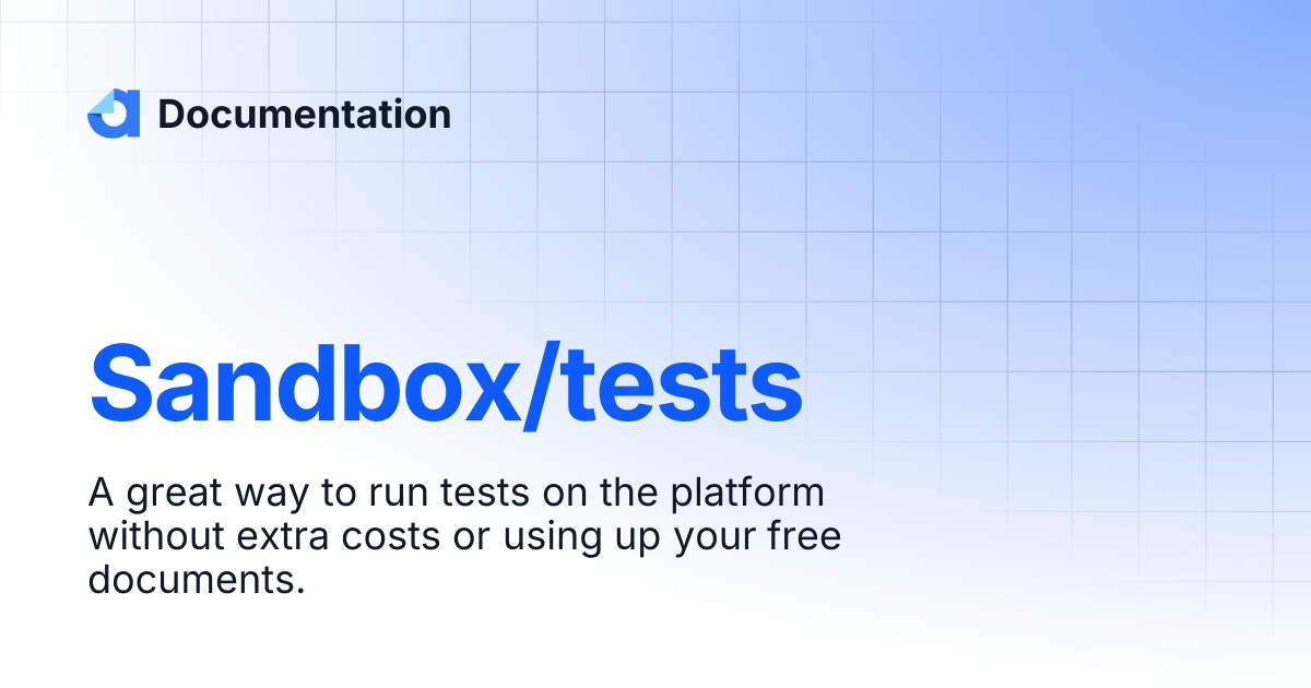 Sandbox/tests | Documentation